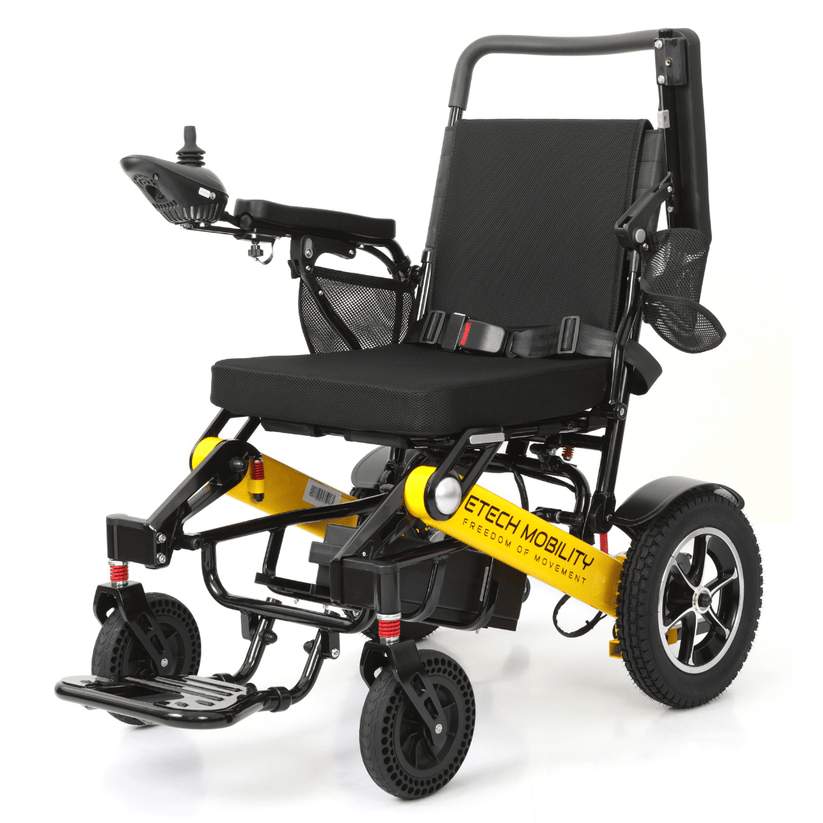 Freedom Pro ST Folding Wheelchair | Yellow | Etech Mobility UK